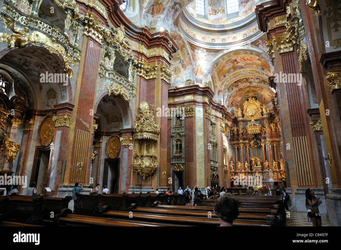 Monastery church of Melk Abbey or Stift Melk, UNESCO World Heritage ...