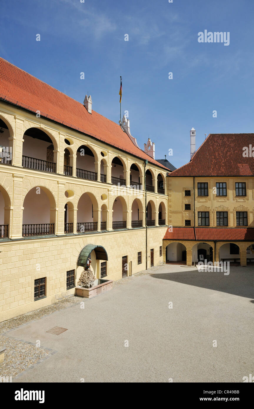 Inner courtyard, Burg Trausnitz Castle, Landshut, Lower Bavaria ...