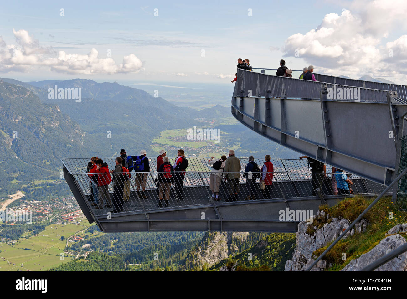 Alpspitzbahn mountain station and alpspix lookout platform hi-res stock ...