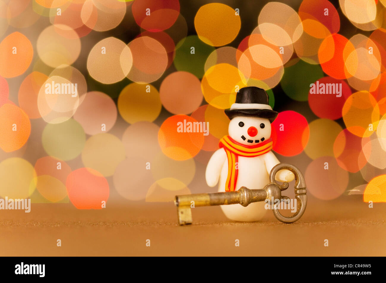 Snowman and Key Stock Photo - Alamy