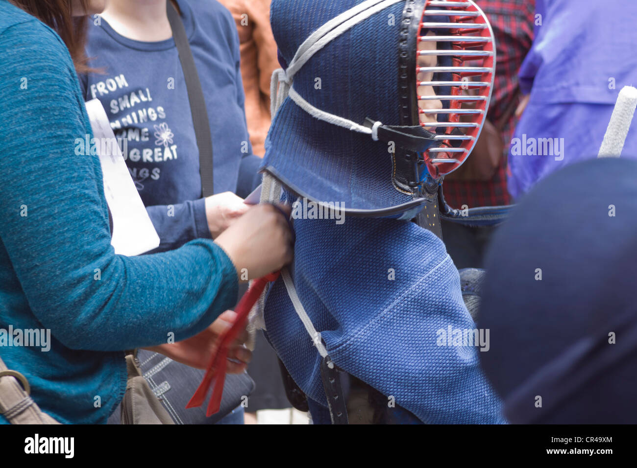 Young Japanese children participate in the local Kendo championships in ...