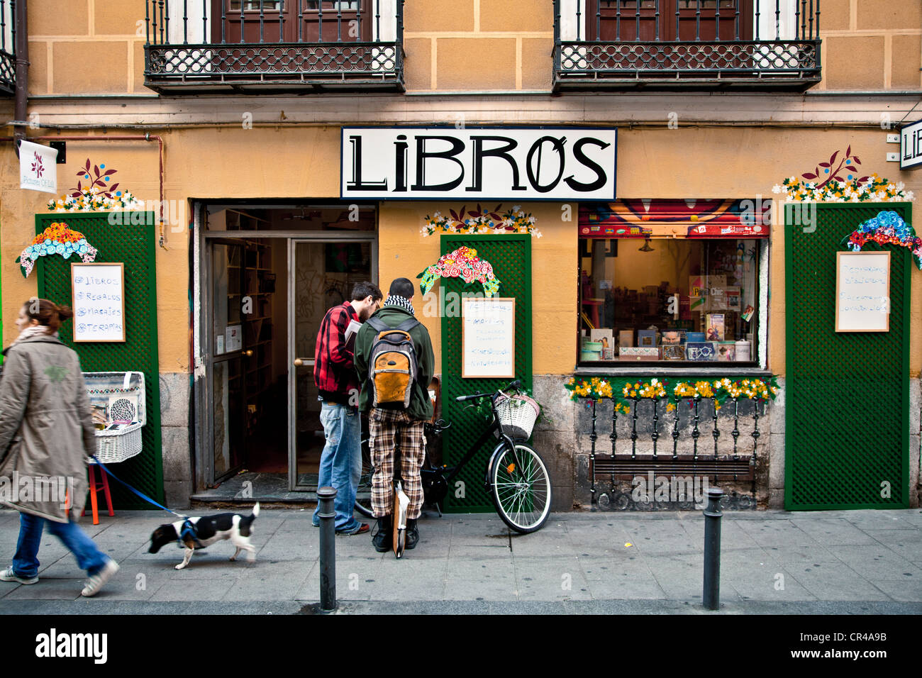 Bookstore in Malasaña, Malasana district, Madrid, Spain, Europe Stock ...