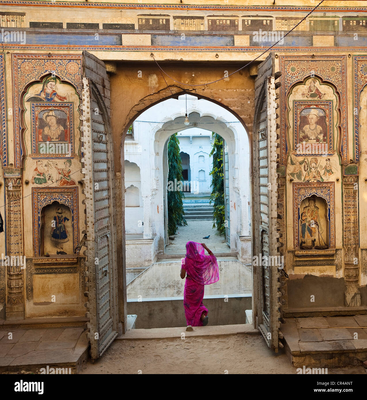 India, Rajasthan State, Shekhawati region, Nawalgarh, Khedval Bhavan ...