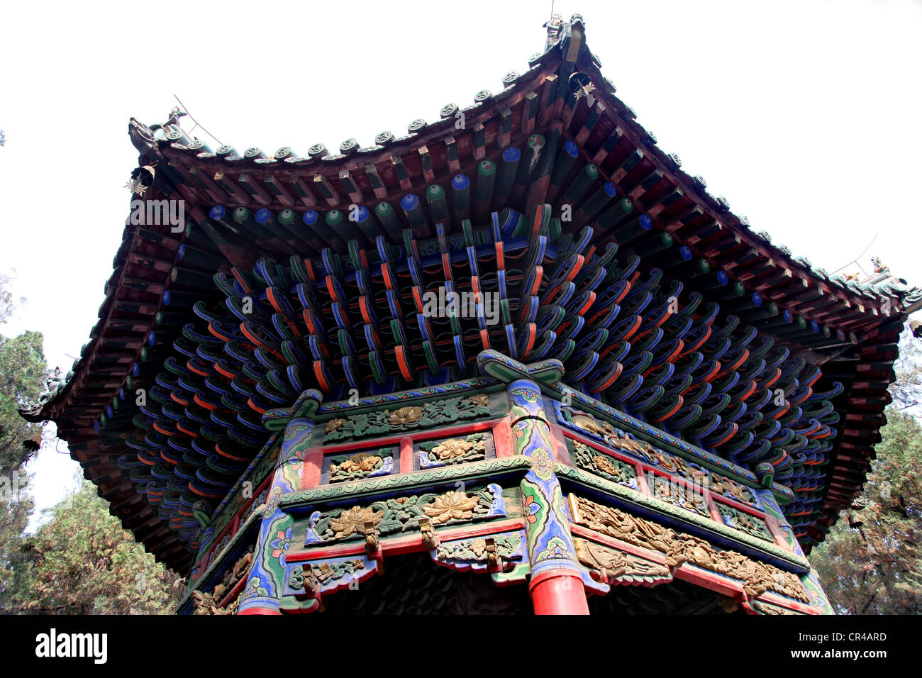 It's a photo of an old Chinese temple. It''s colorful and make from ...