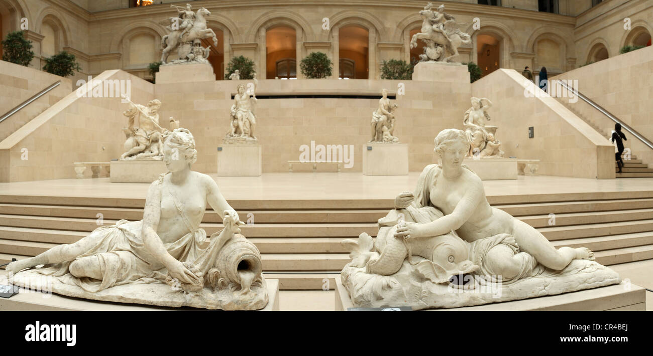 Paris louvre museum cour marly hi-res stock photography and images - Alamy