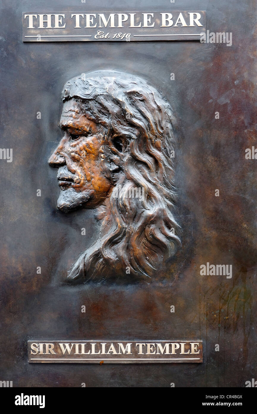 William Temple, 1555 - 1627, Irish ramist and provost, memorial plaque ...