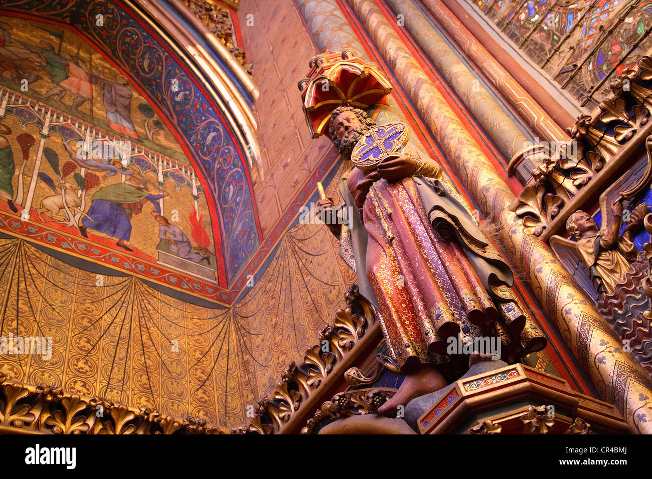 France, Paris, the Sainte Chapelle (the Holy Chapel), polychrome and ...