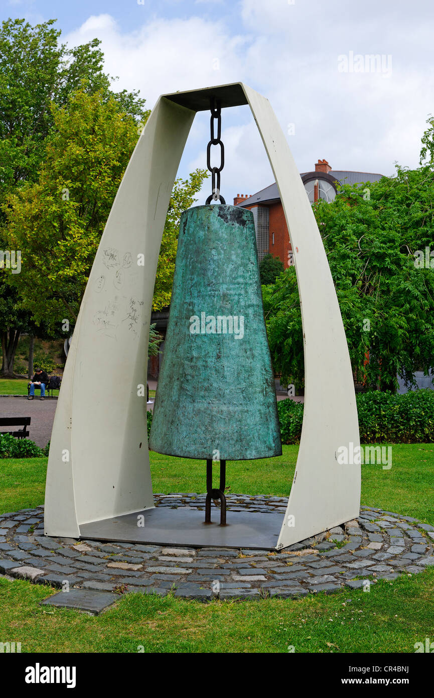 Peace bell in the park of St. Patrick Cathedral, Dublin, Republic of ...
