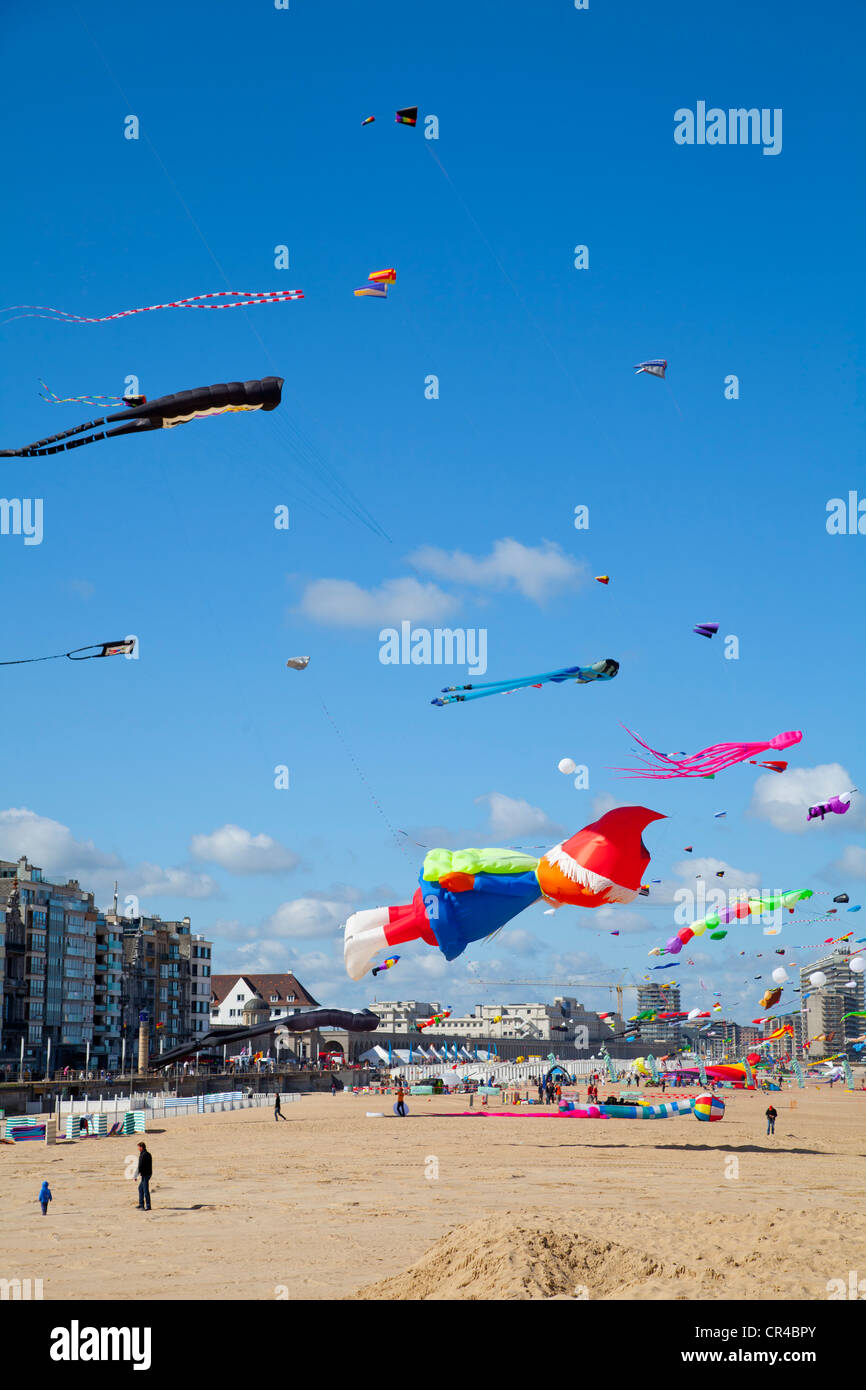 Kites at the International Kite Festival in Ostend, West Flanders ...
