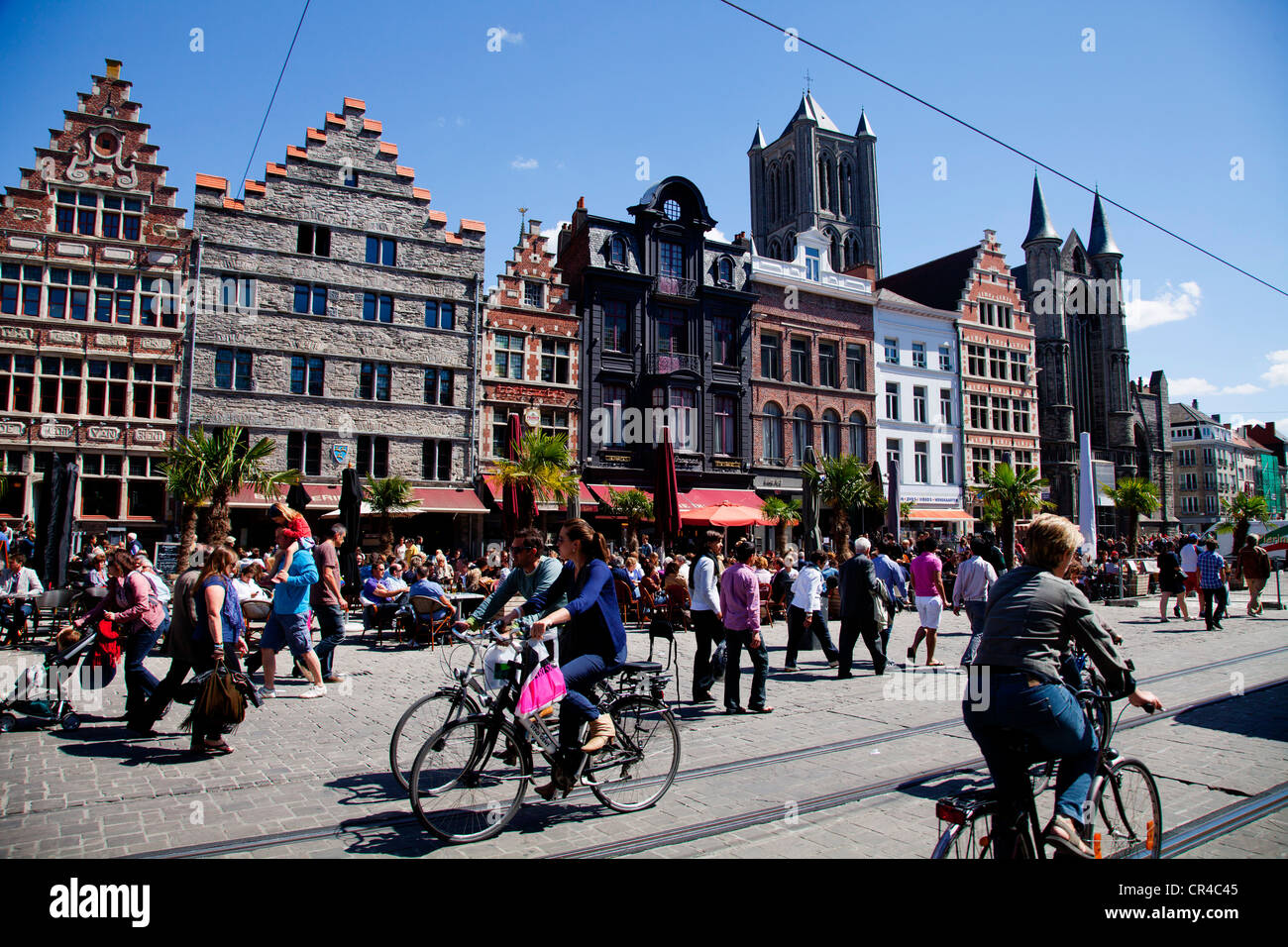 Korenmarkt square, Ghent, Western Flanders, Belgium, Europe Stock Photo ...