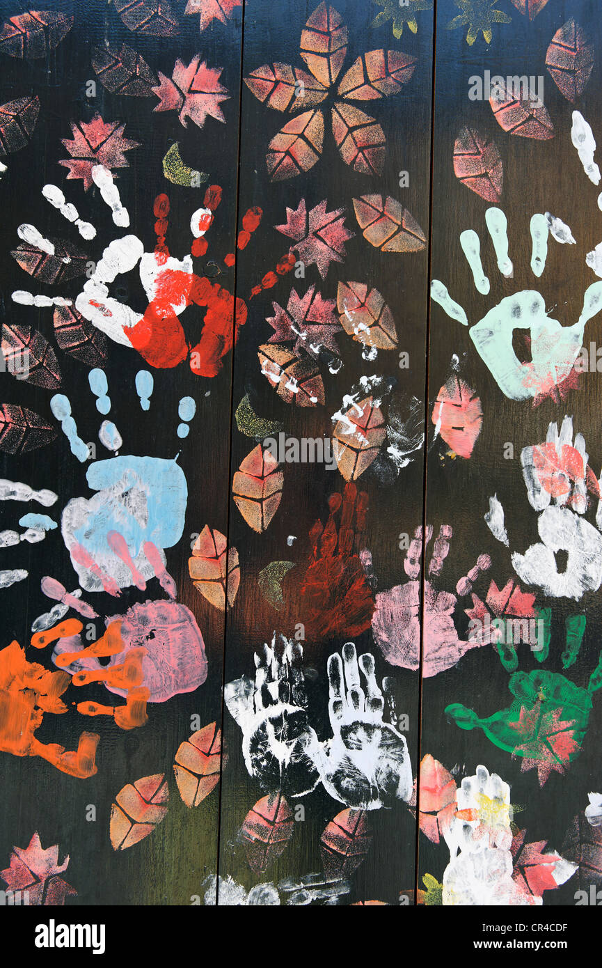 Colorful hand prints Stock Photo - Alamy