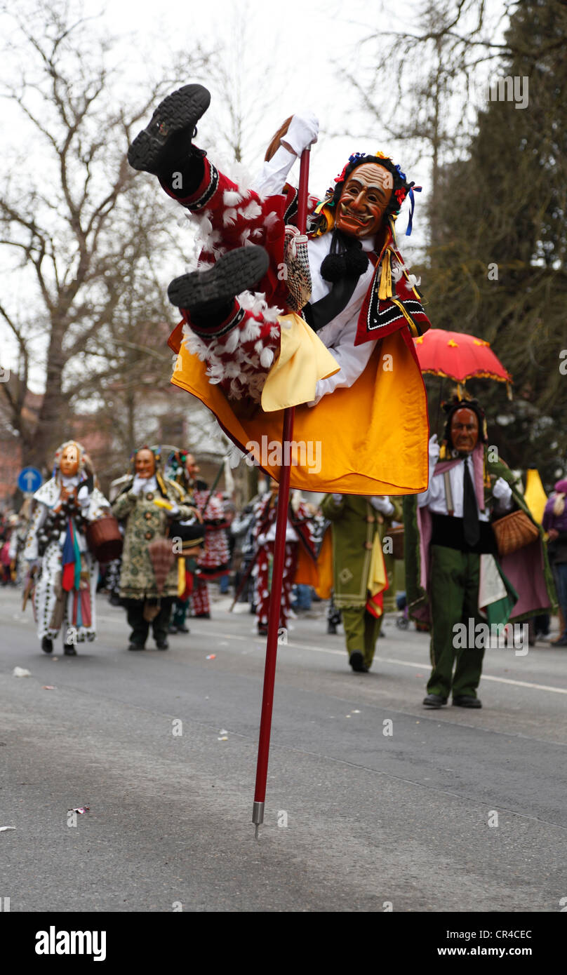 Man dressed up as Federahannes, Narrensprung carnival in Rottweil ...