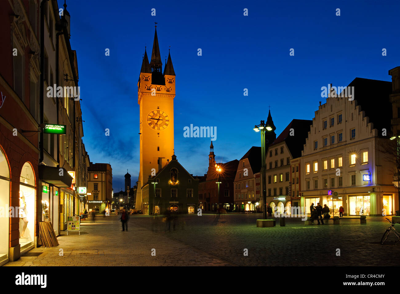 Stadtturm guard tower, Straubing, Lower Bavaria, Germany, Europe Stock ...