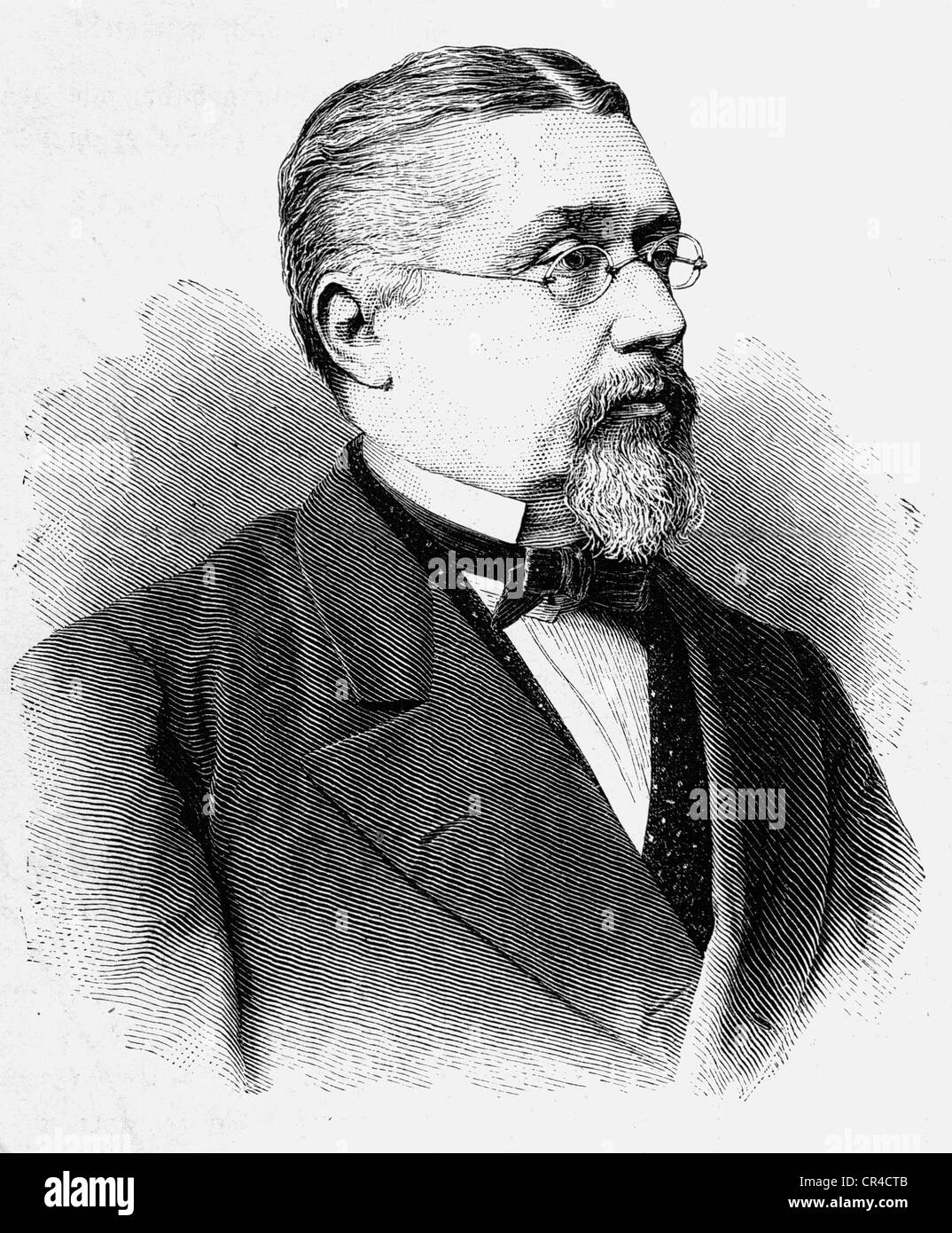 Joseph Victor von Scheffel (1826 - 1886), writer, poet, steel engraving ...