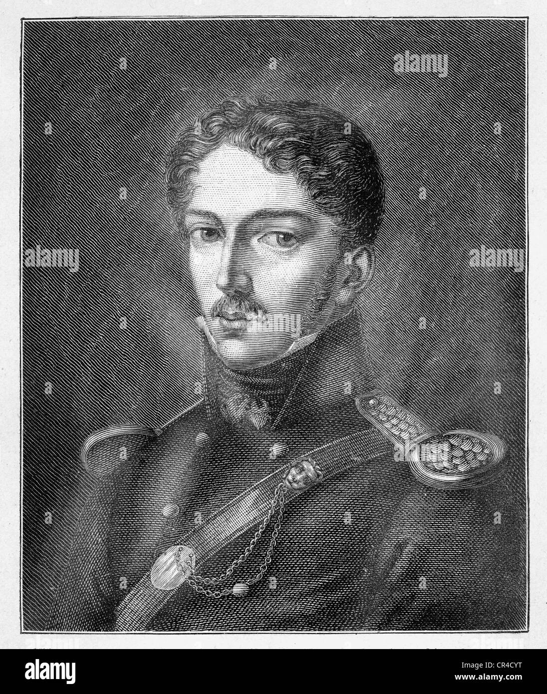 Carl Theodor Koerner (1791 - 1813 ), poet, writer, drawn by his sister ...