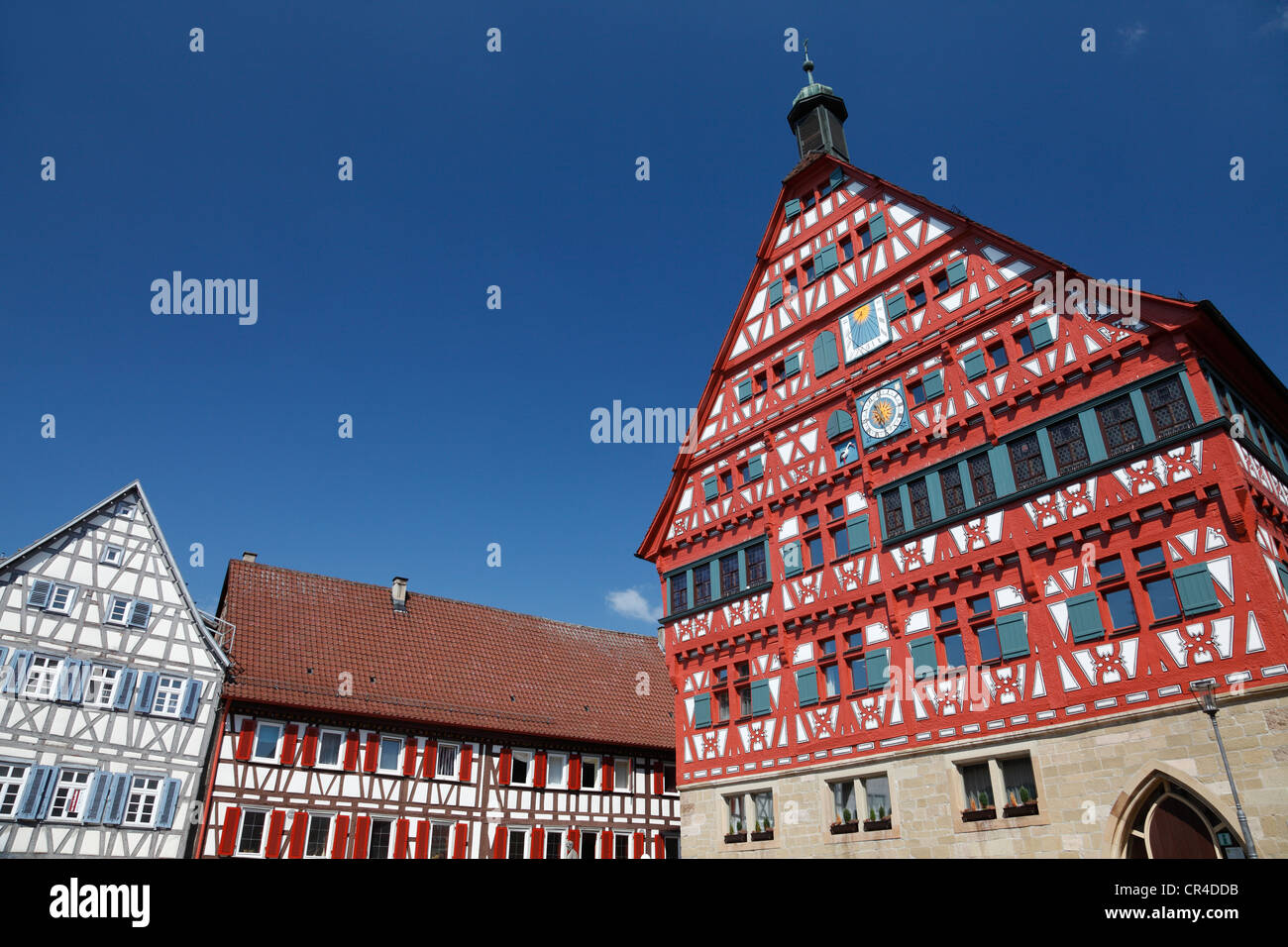 City hall, historic half-timbered building built between 1556 and 1557 ...