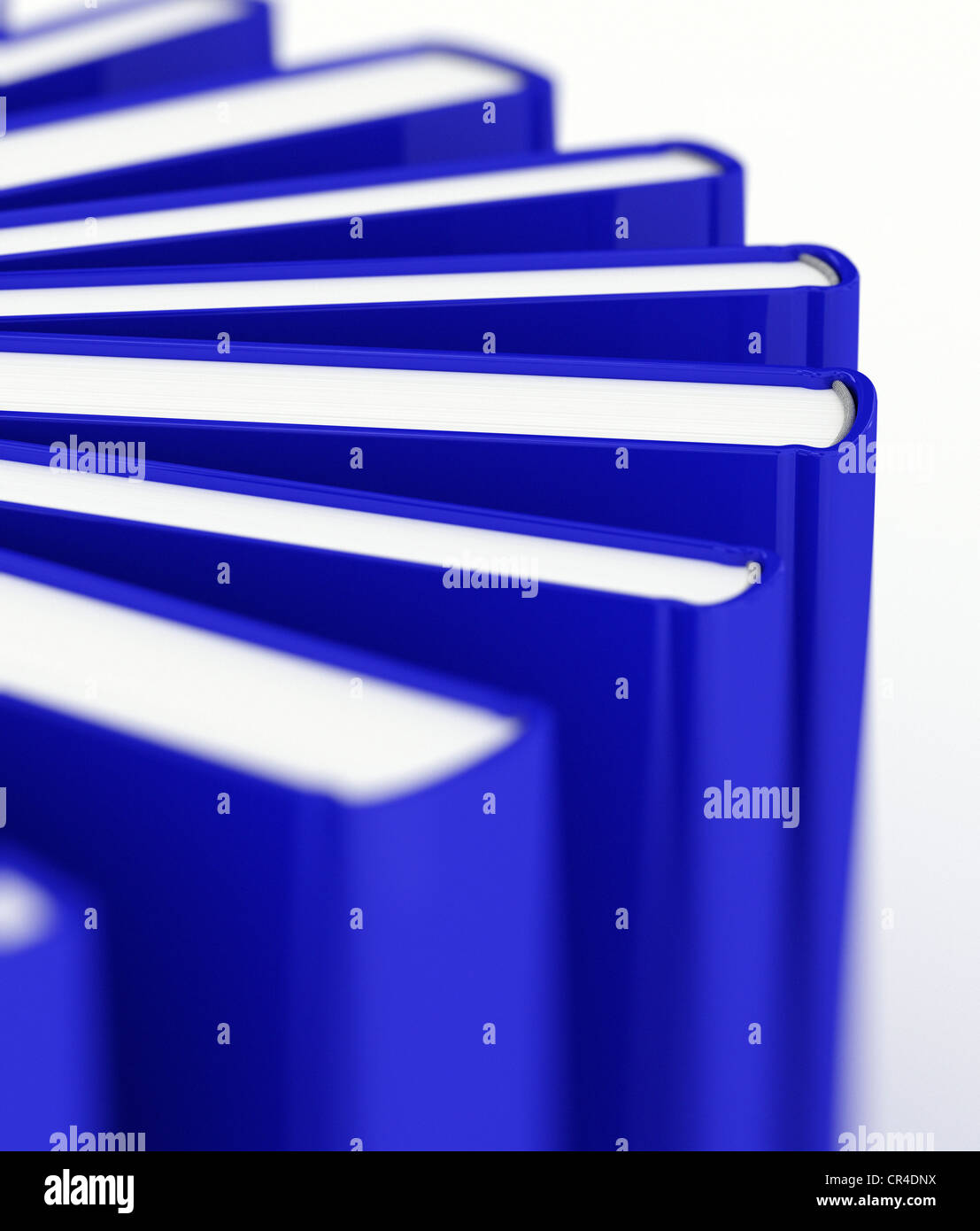 Blue books arranged in a circle Stock Photo - Alamy