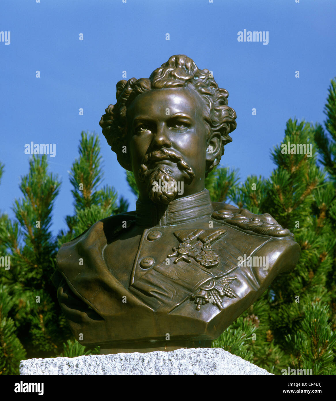 Memorial of King Ludwig II at Mt. Herzogstand, Upper Bavaria, Bavaria ...