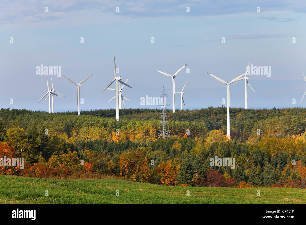 Wind turbines, wind farm, Cap Chat, Matane, Gaspesie, Quebec, Canada ...