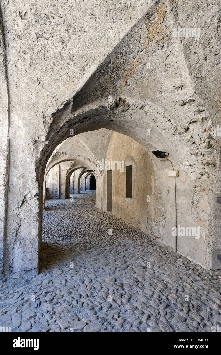 Exilles castle and fortress in the Susa valley, Valle di Susa, Turin ...