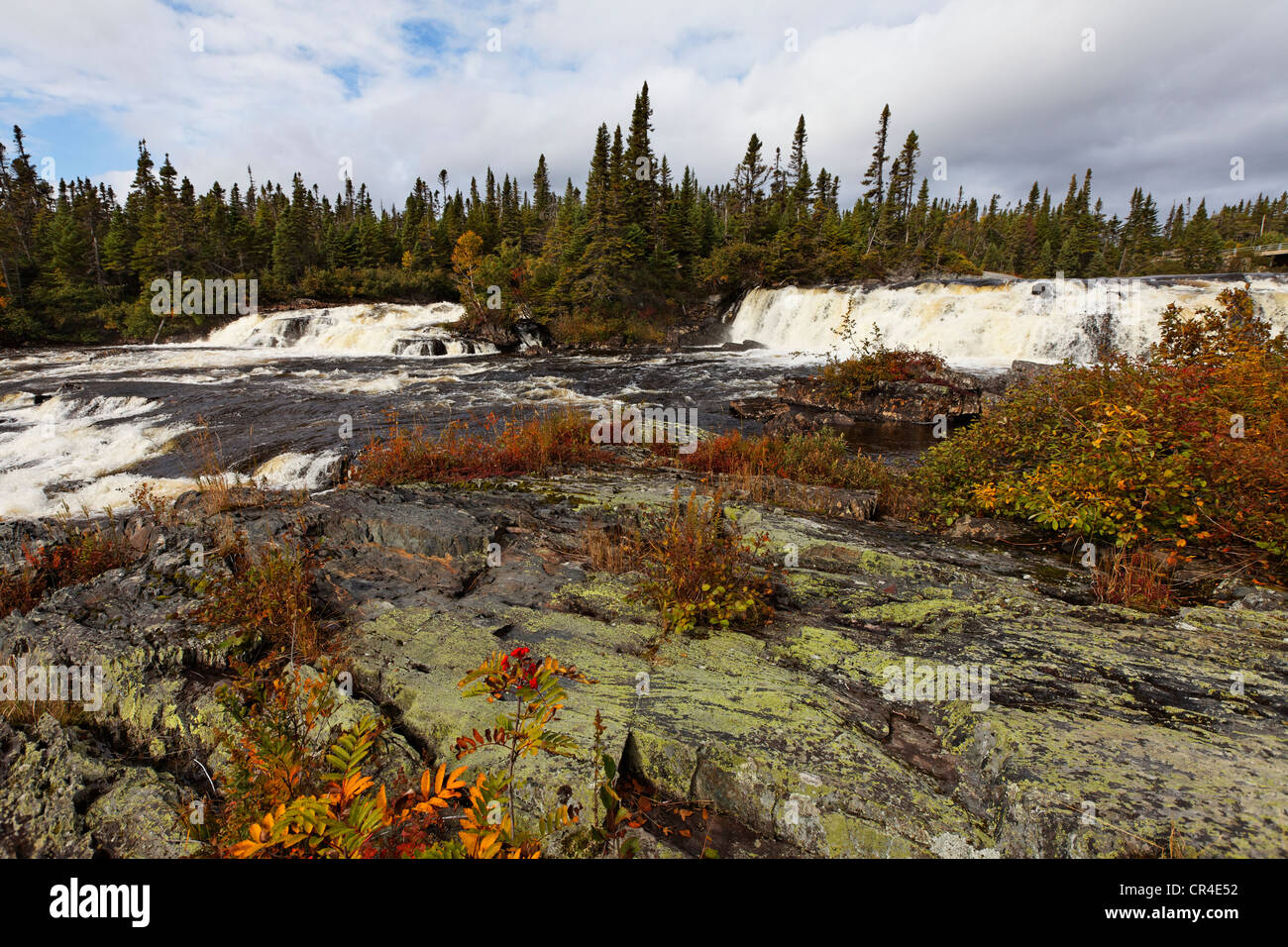 Waterfall, Baie-Johan-Beetz, Duplessis district, Quebec, Canada Stock ...