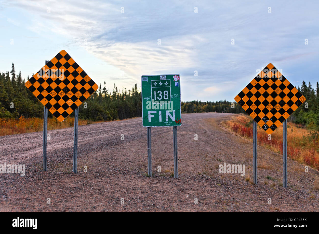 End of the road 138, Natashquan, Duplessis district, Quebec, Canada ...