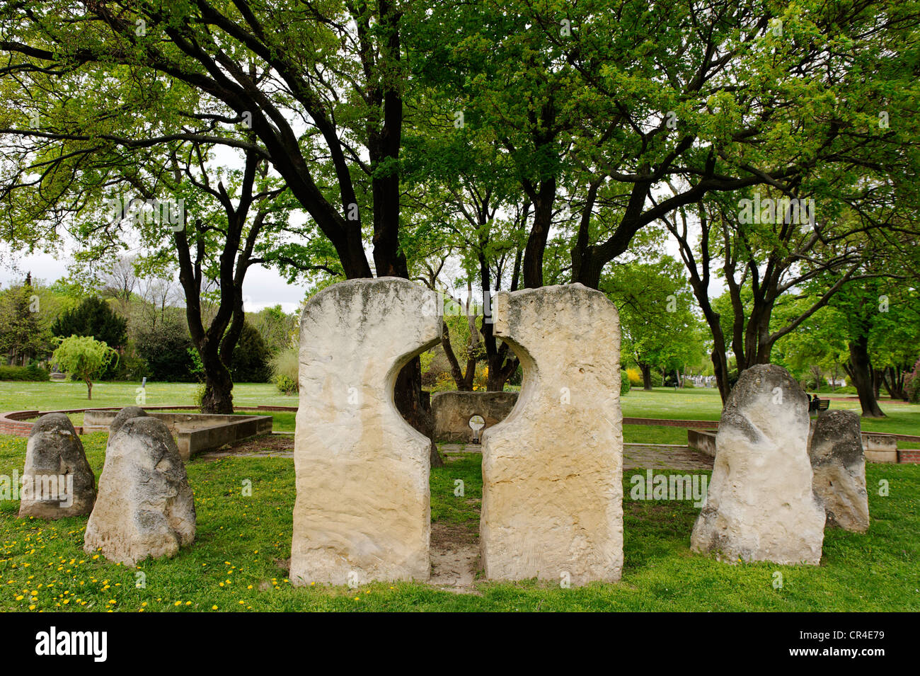 Modern stone circle, garden for meditation, area of silence, oasis of ...