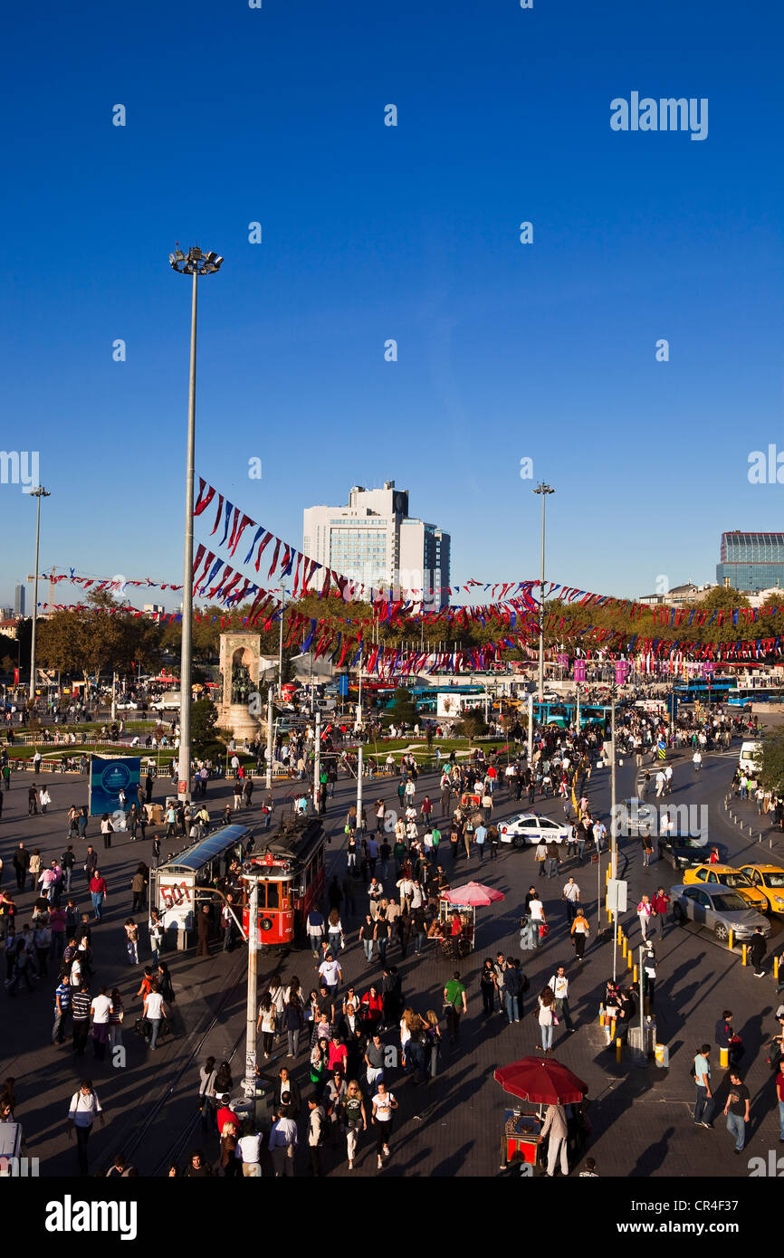 Turkey, Istanbul, Beyoglu, Taksim District, Taksim Square Stock Photo ...