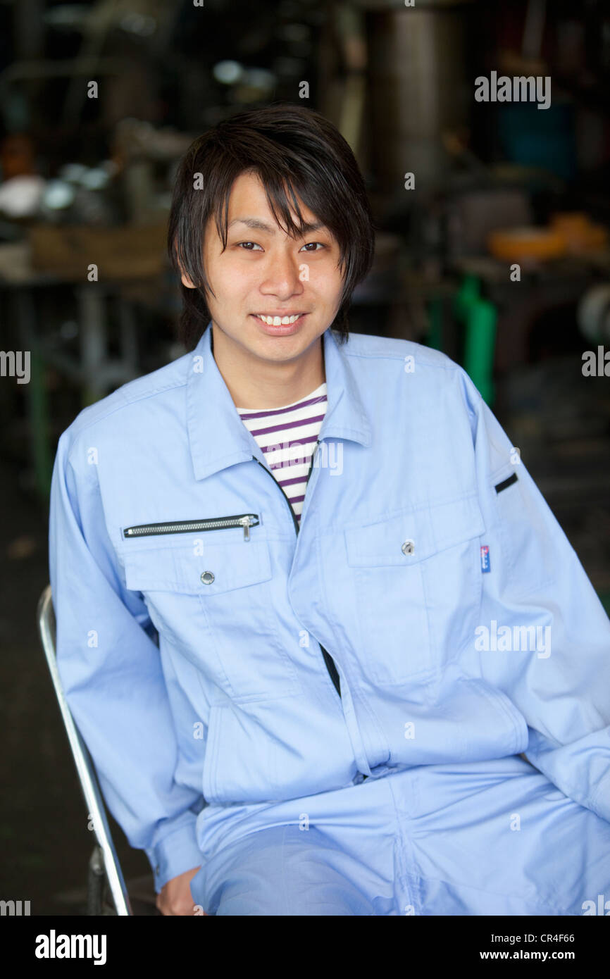 Young Male Factory Worker Stock Photo - Alamy