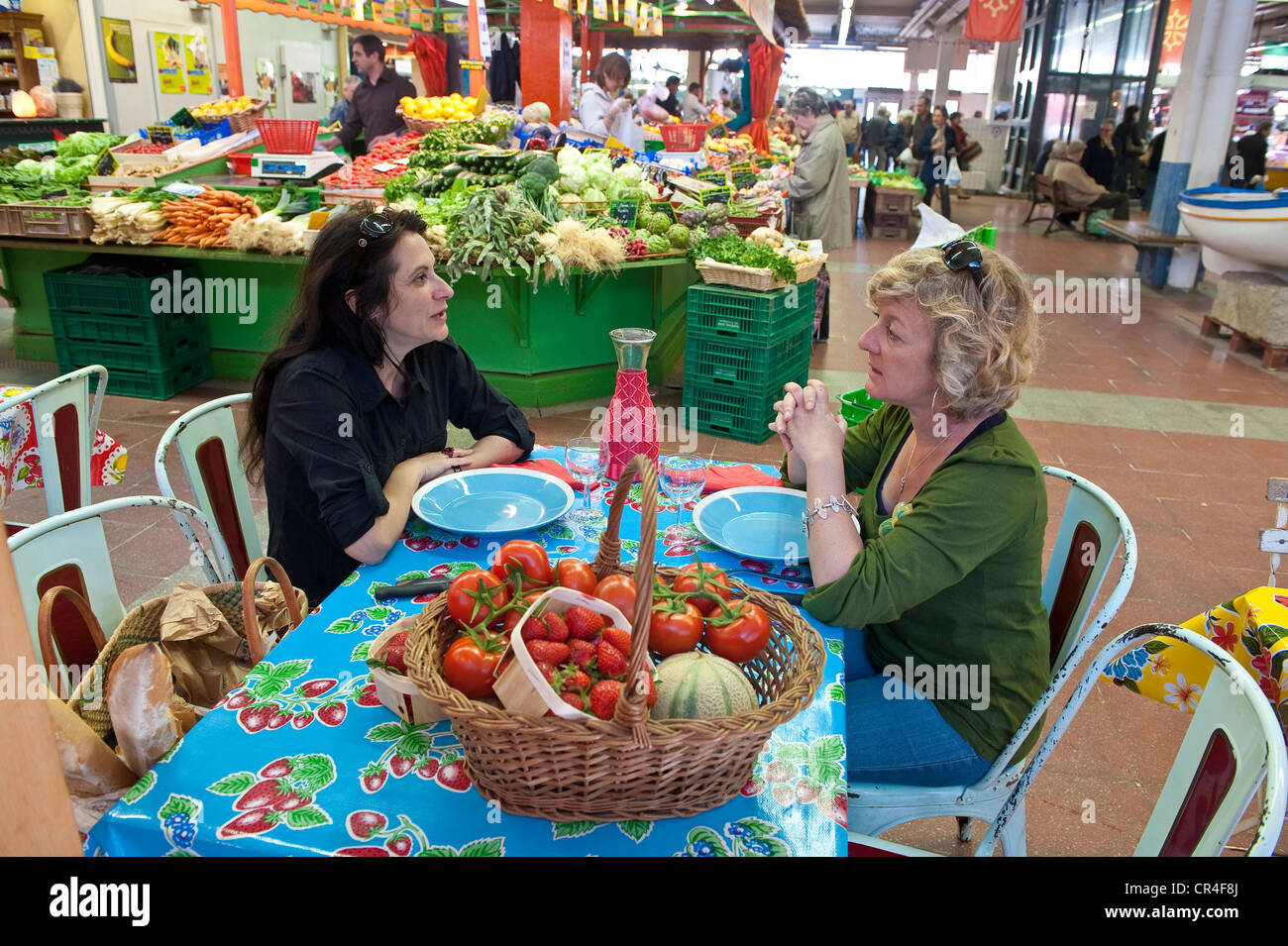 France, Herault, Sete, covered market of the central market, the ...