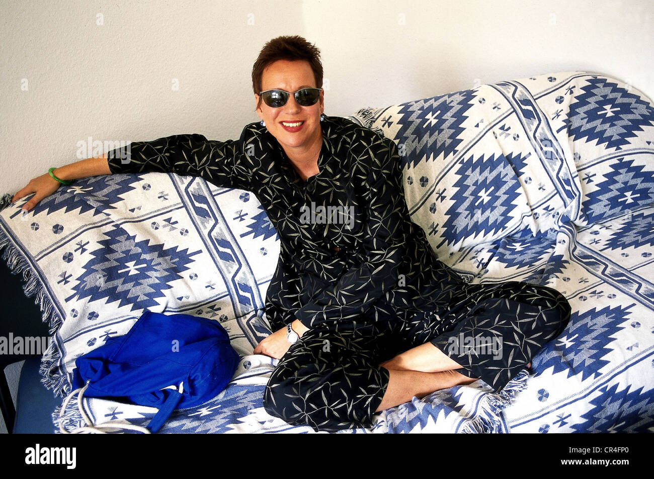 Doerrie, Doris, * 26.2.1955, German film director, half length, sitting ...