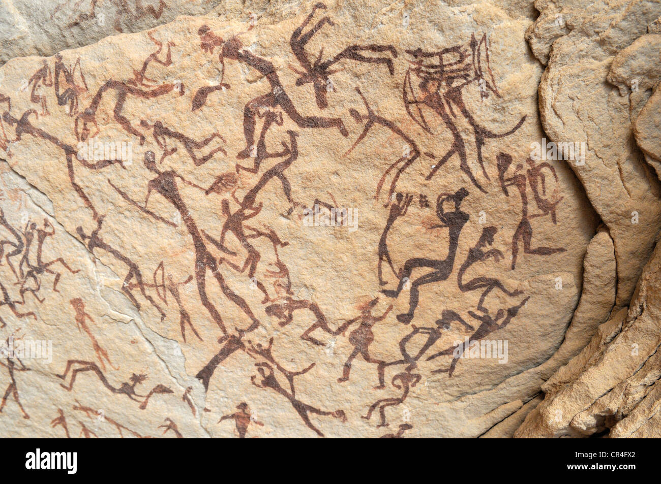 Rare circular display of painted people, neolithic rock art at Arakokem ...