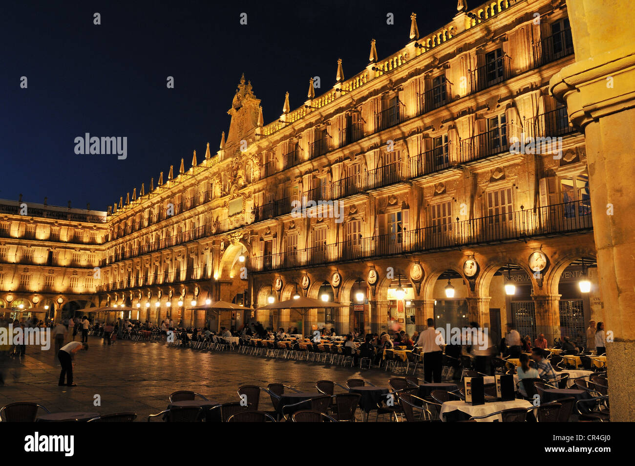 Plaza Mayor, city square, Salamanca, Unesco World Heritage Site ...