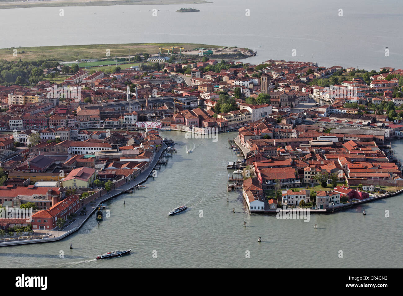 Murano island, aerial view, Venice, UNESCO World Heritage Site, Venetia ...