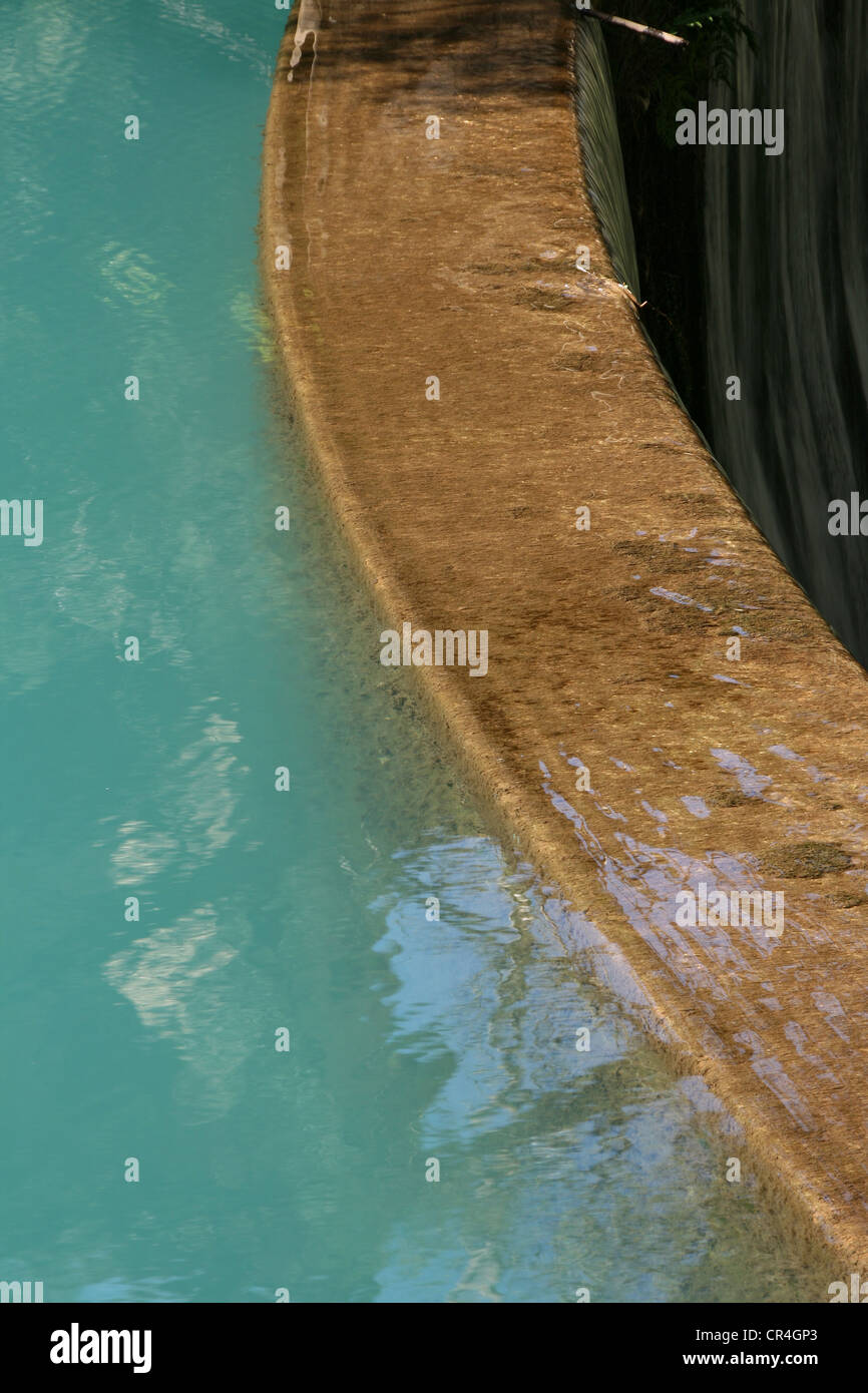 Blue pool dam wall Stock Photo - Alamy