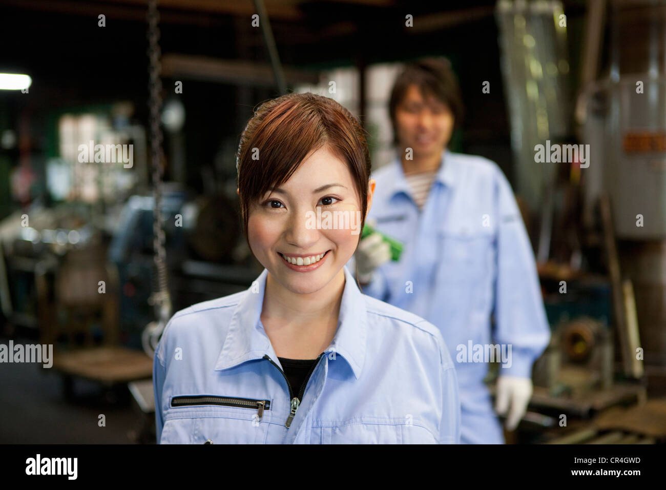 Portrait of Female Factory Worker Stock Photo - Alamy