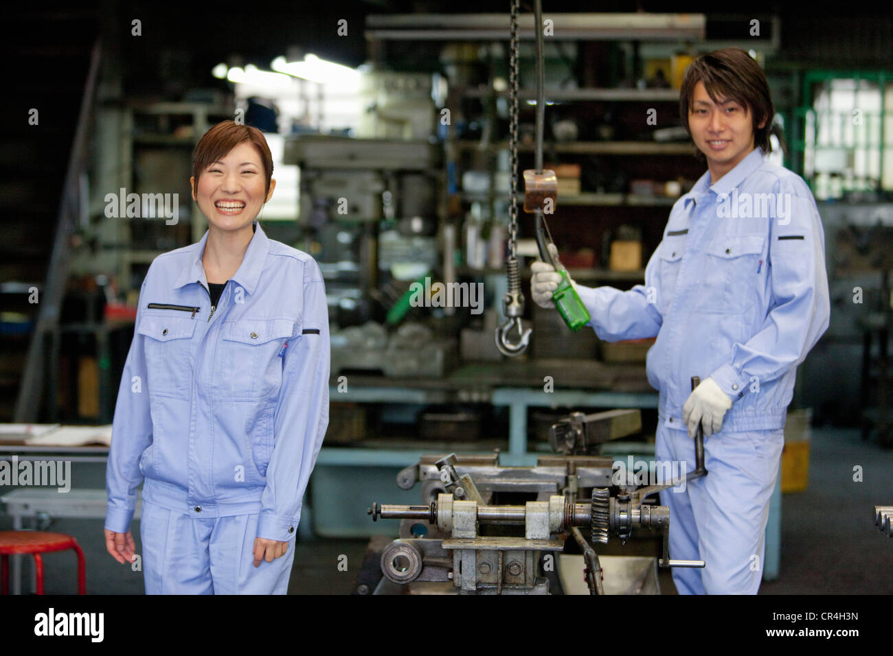 Portrait of Two Factory Workers Stock Photo - Alamy Portrait of Two Factory Workers Stock Photo - Alamy