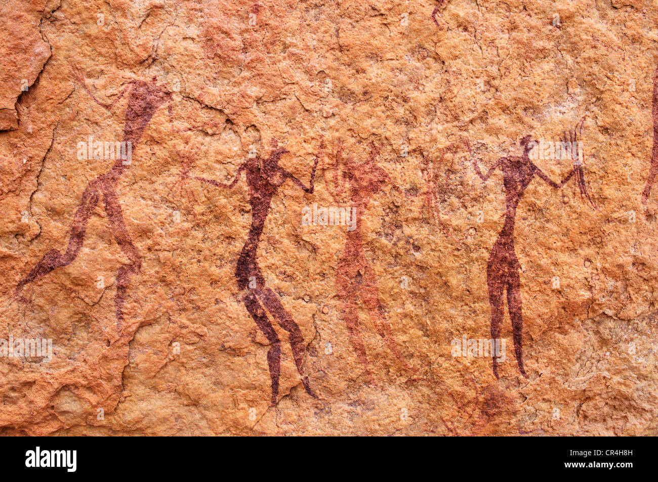Painted warrior, neolithic rock art at Tin Meskis, Adrar N'Ahnet ...