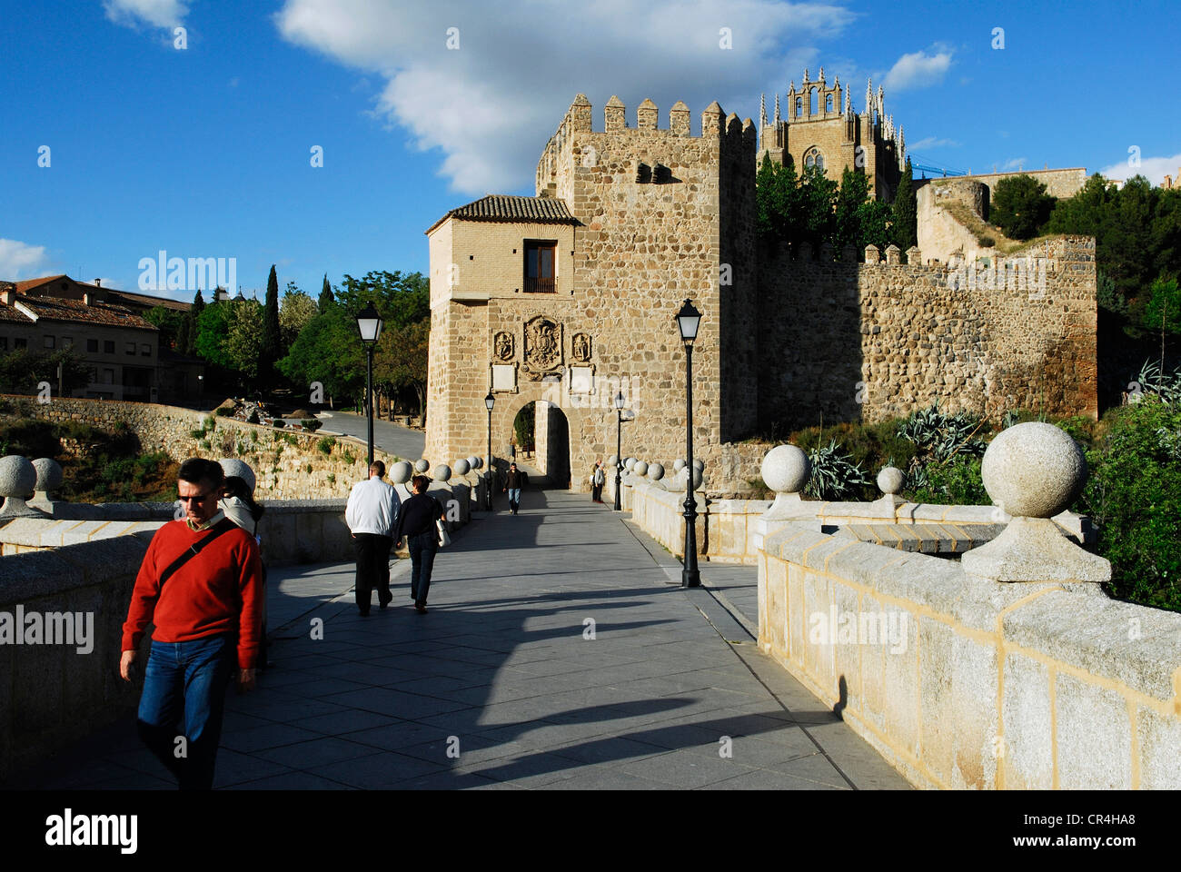 Spain, Castile-La Mancha, Toledo, the fortified bridge of Saint Martin ...