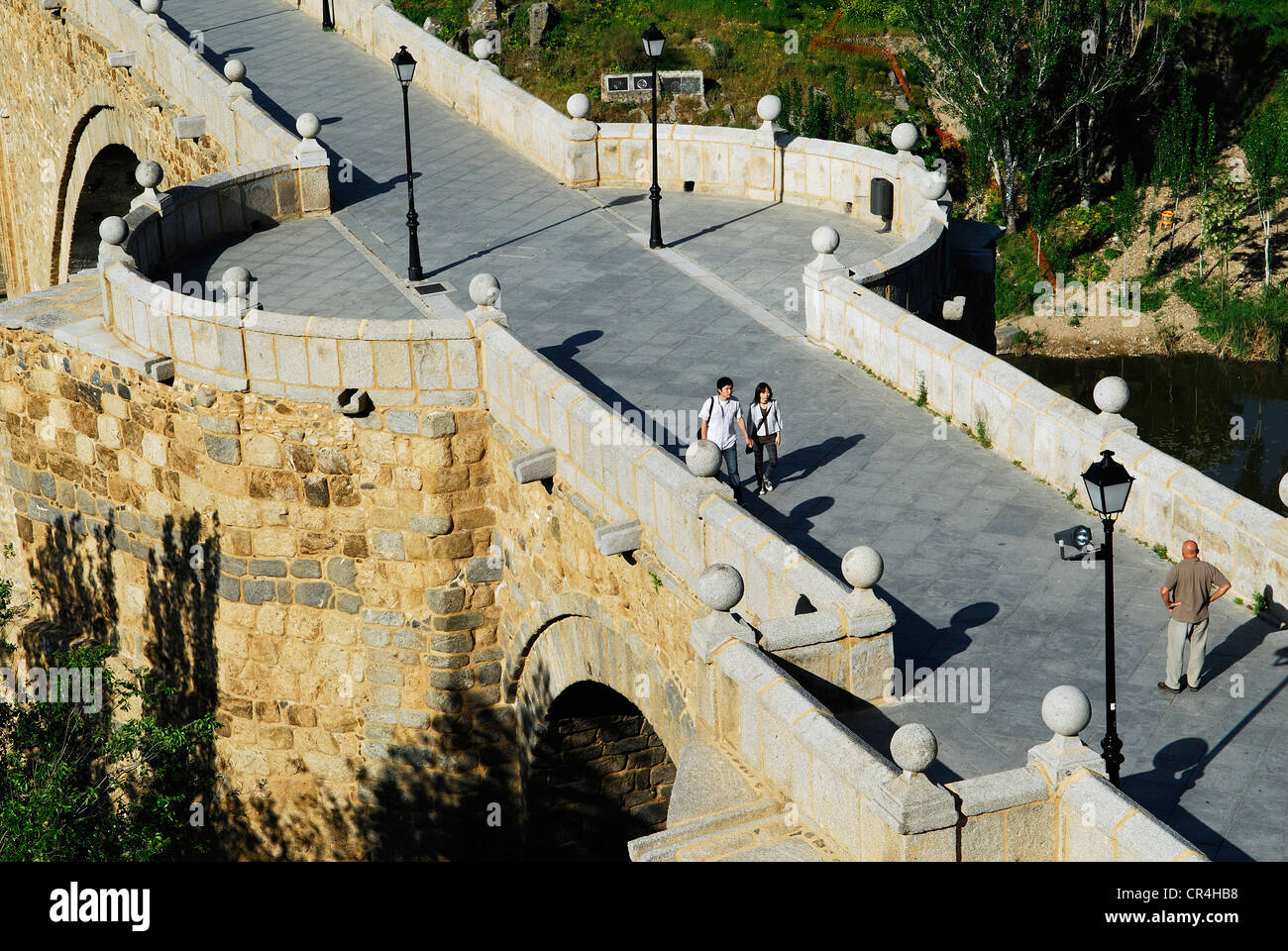 Spain, Castile-La Mancha, Toledo, the fortified bridge of Saint Martin ...