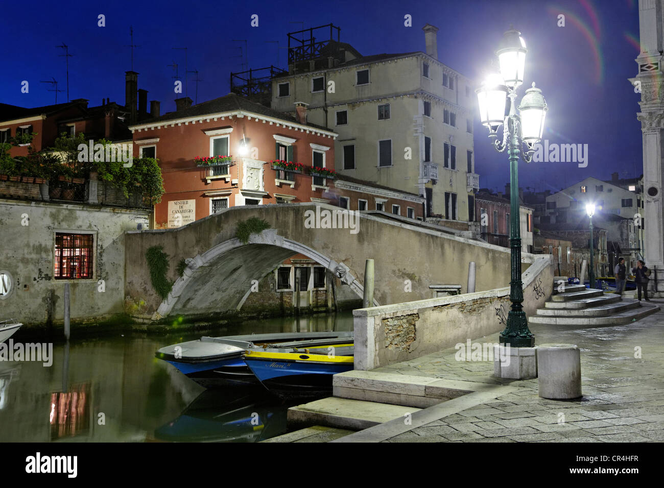 Castello district by night, Venice, UNESCO World Heritage Site, Venetia ...