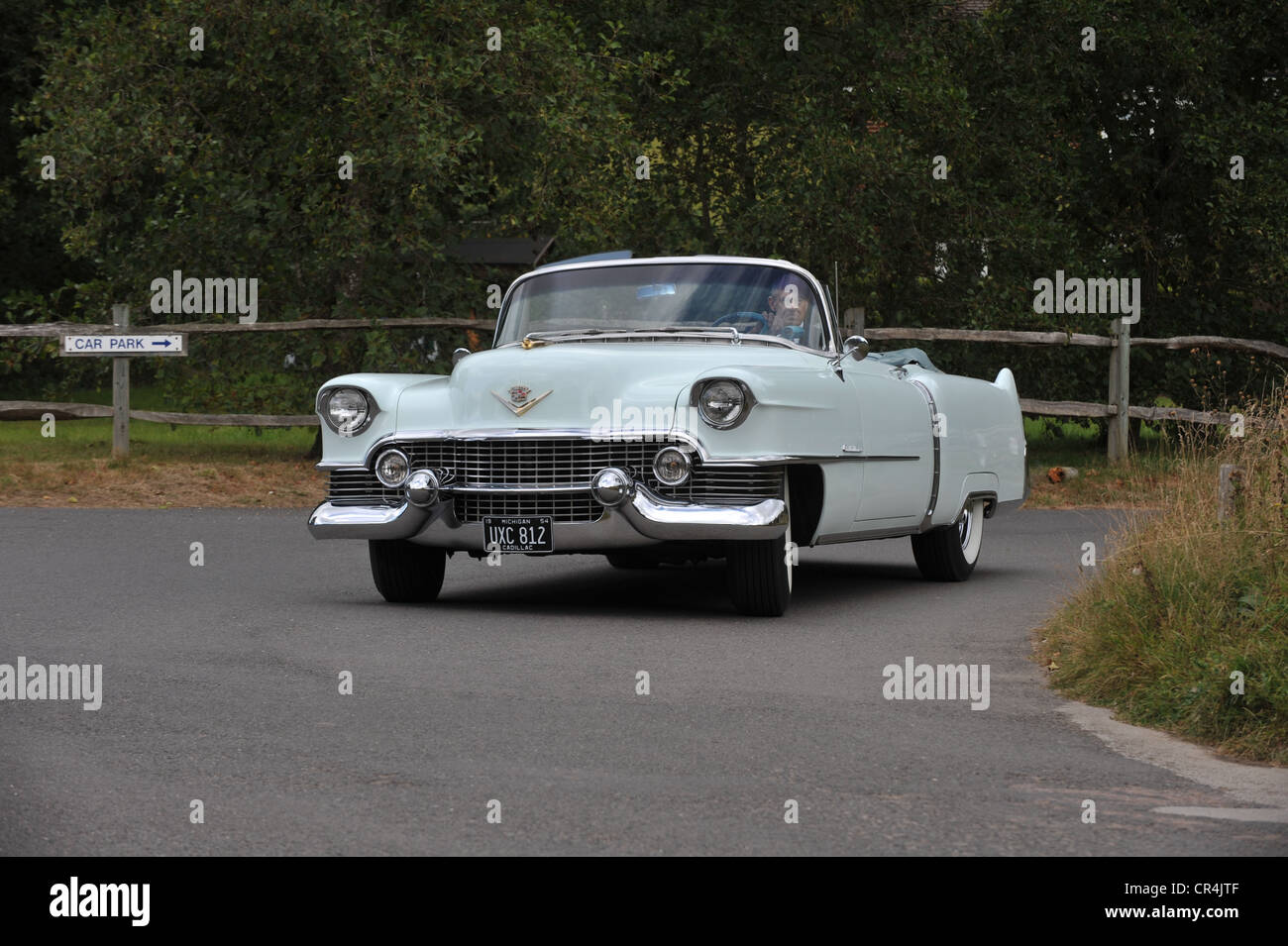 1954 Cadillac convertible classic American car cornering Stock Photo ...