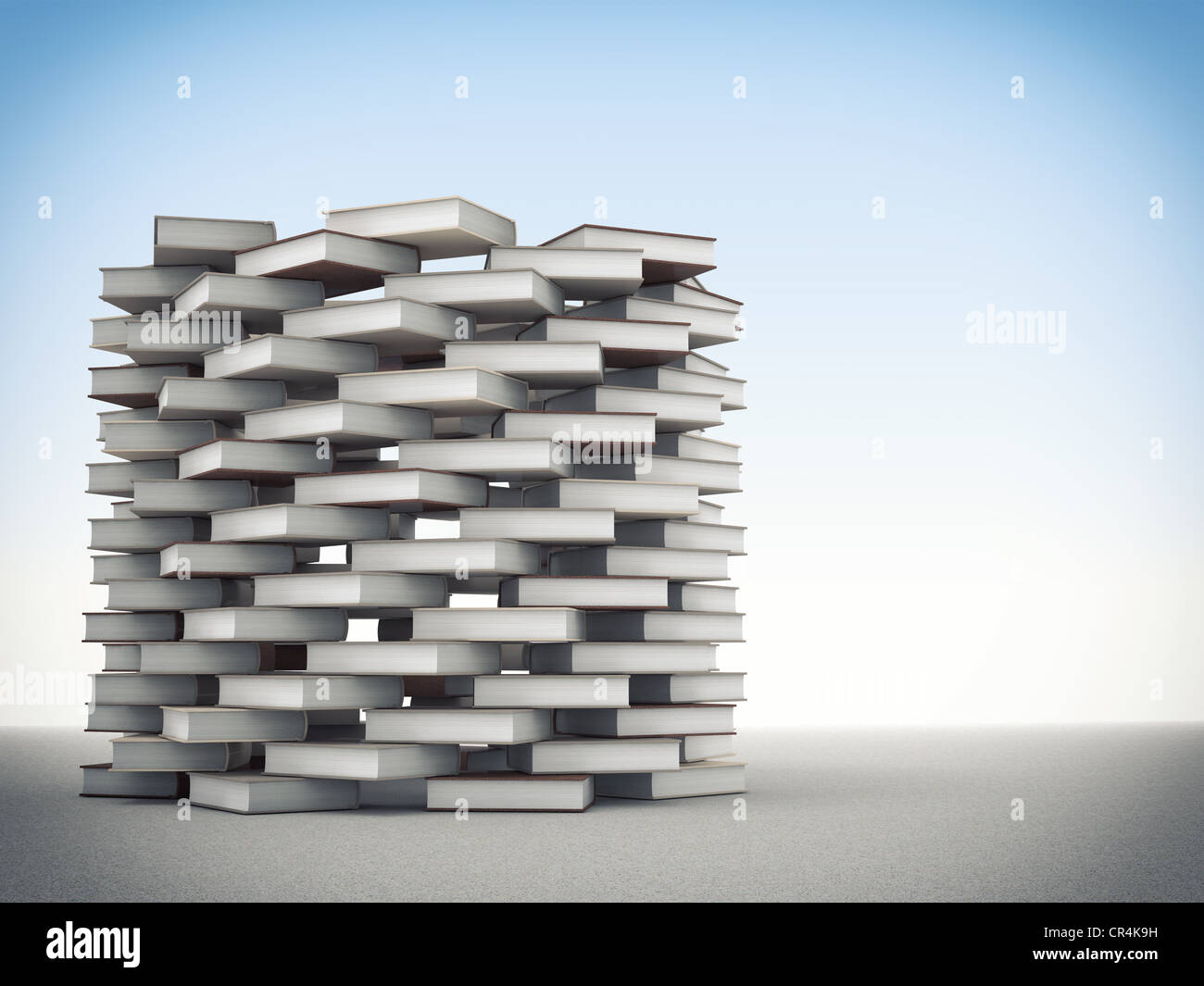 3d image of books tower Stock Photo - Alamy