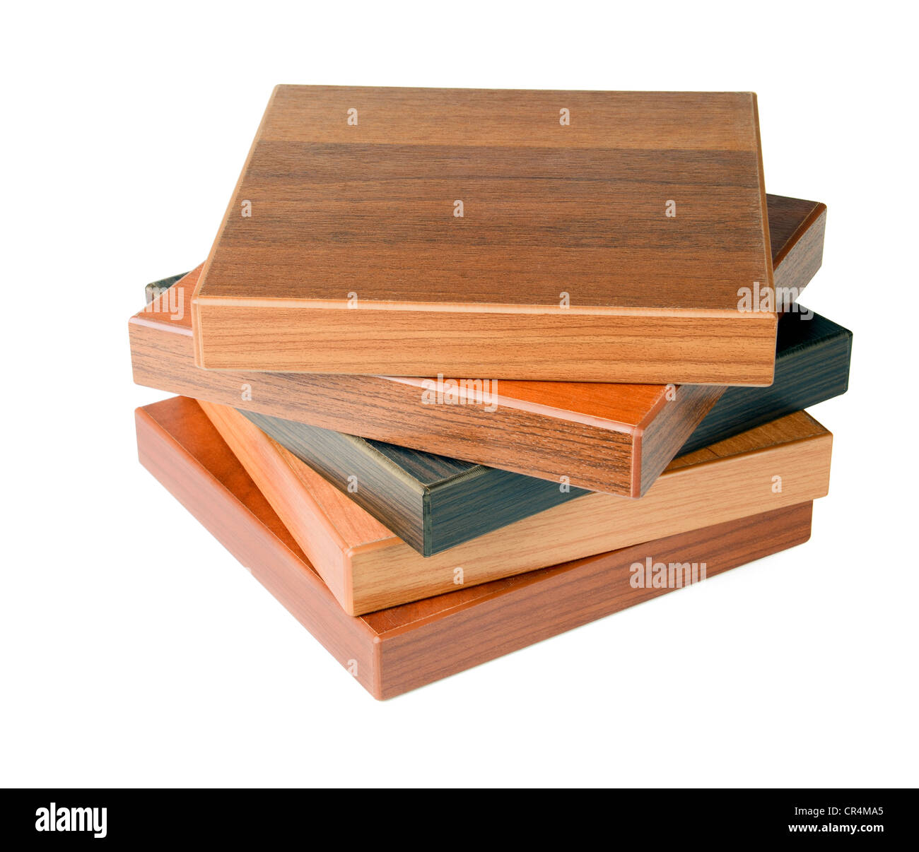 Stack of wood floor samples isolated on white Stock Photo - Alamy