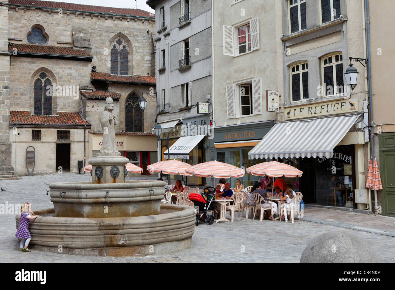 Fountain in front of Saint Michel des Lions church, Limoges, Haute ...