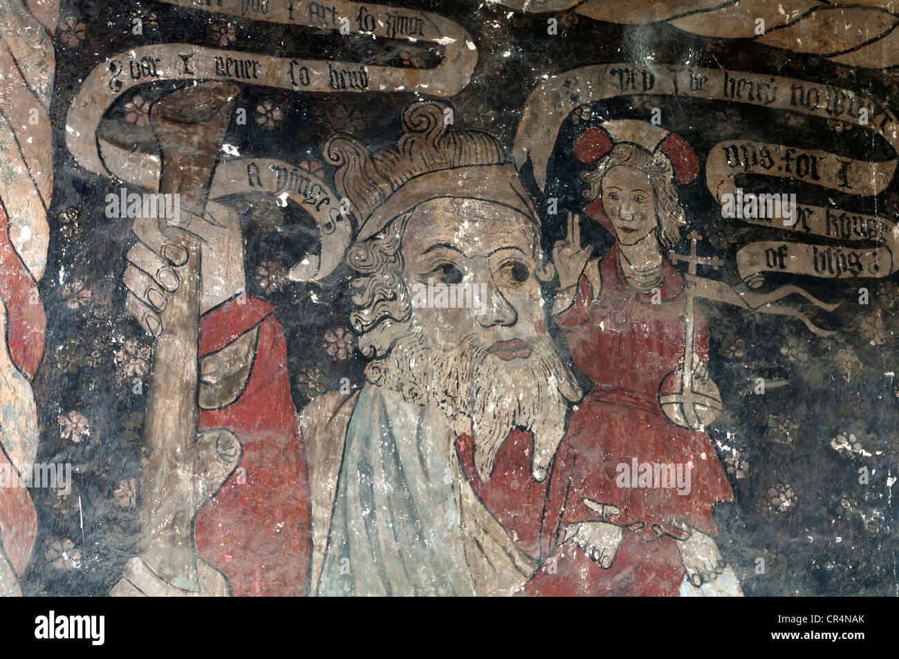 Wall painting in St. Etheldreda`s Church, Horley, Oxfordshire, UK Stock ...