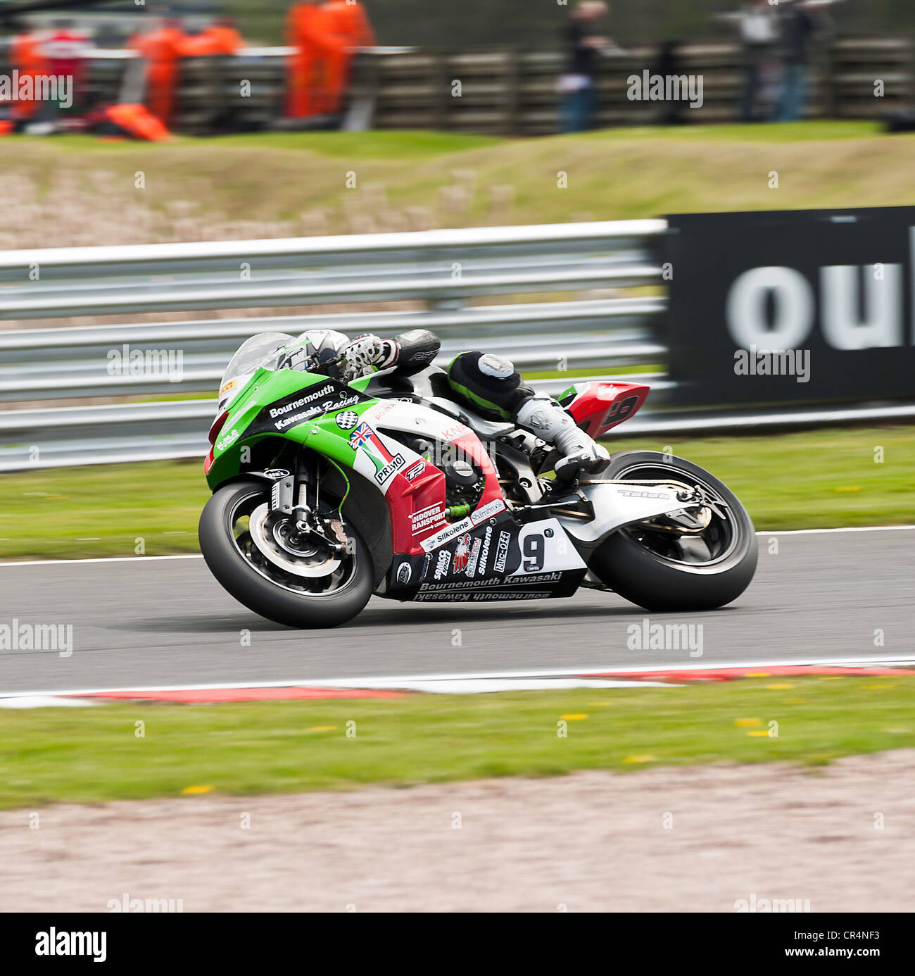 Racing Motorcycle in the British Superbikes BSB Race Meeting at Oulton ...