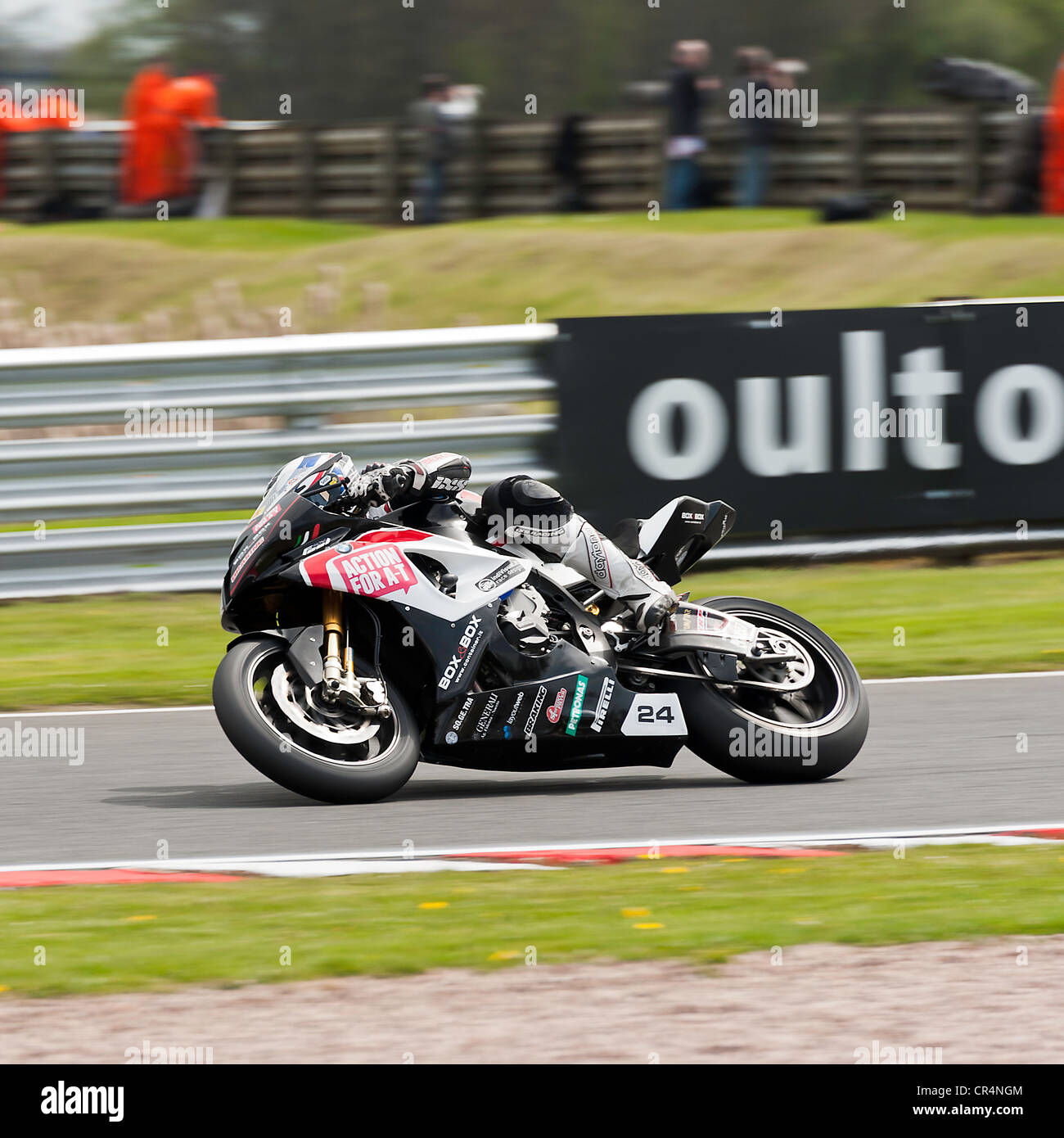 Racing Motorcycle in the British Superbikes BSB Race Meeting at Oulton ...