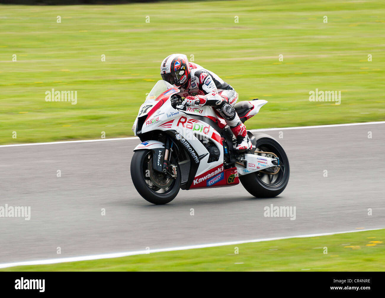 Racing Motorcycle in the British Superbikes BSB Race Meeting at Oulton ...