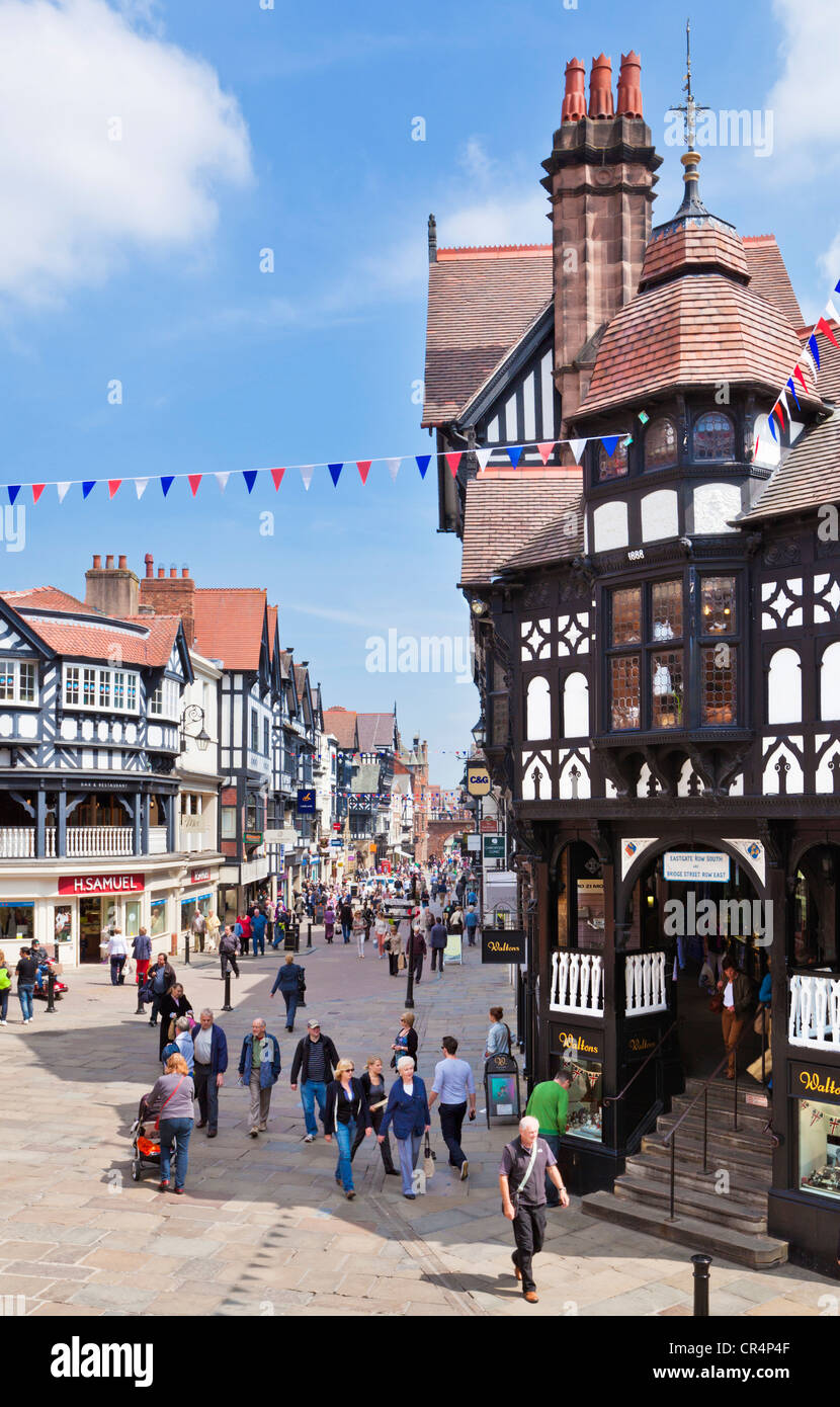 Chester Rows covered medieval era walkways Chester Cheshire England UK ...